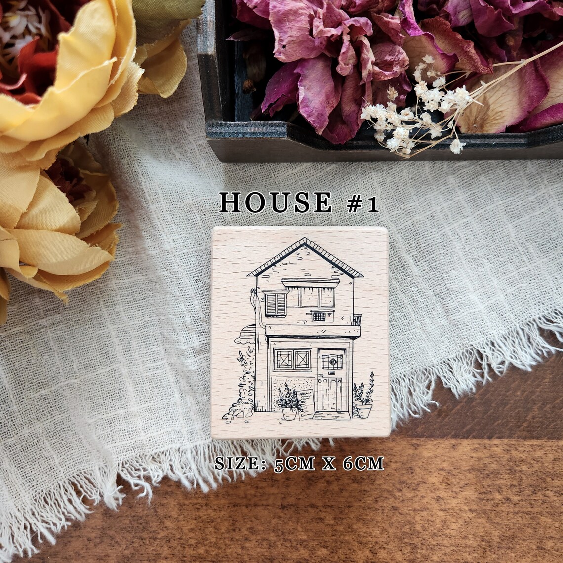Neighborhood House Wood Mounted Stamps, Cafe Ligneous Stamp, Coffee ...