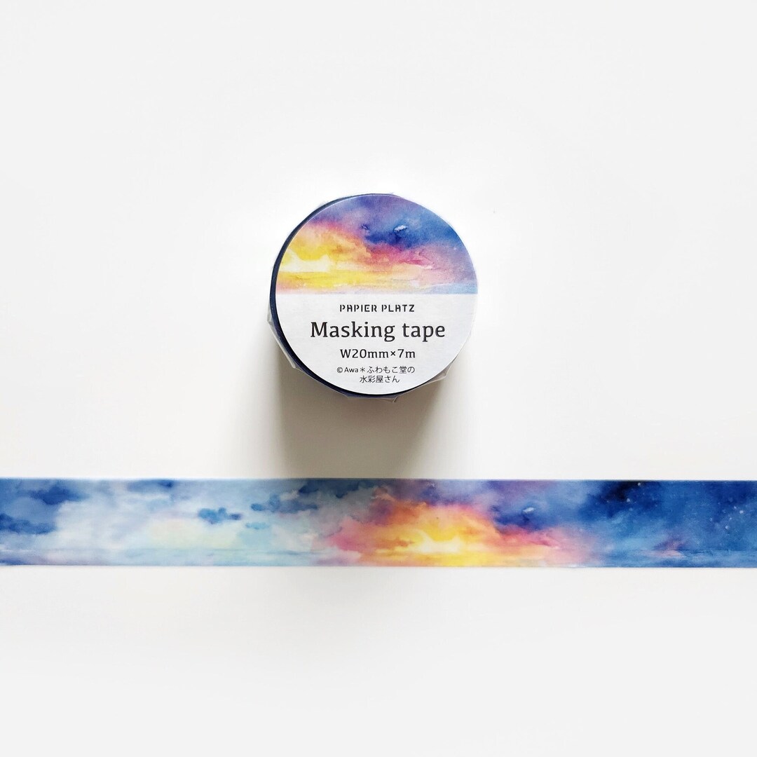 Papier Platz Colorful Sky Washi Tape, Rainbow Clouds Masking Tape for Journal and Planner ...
