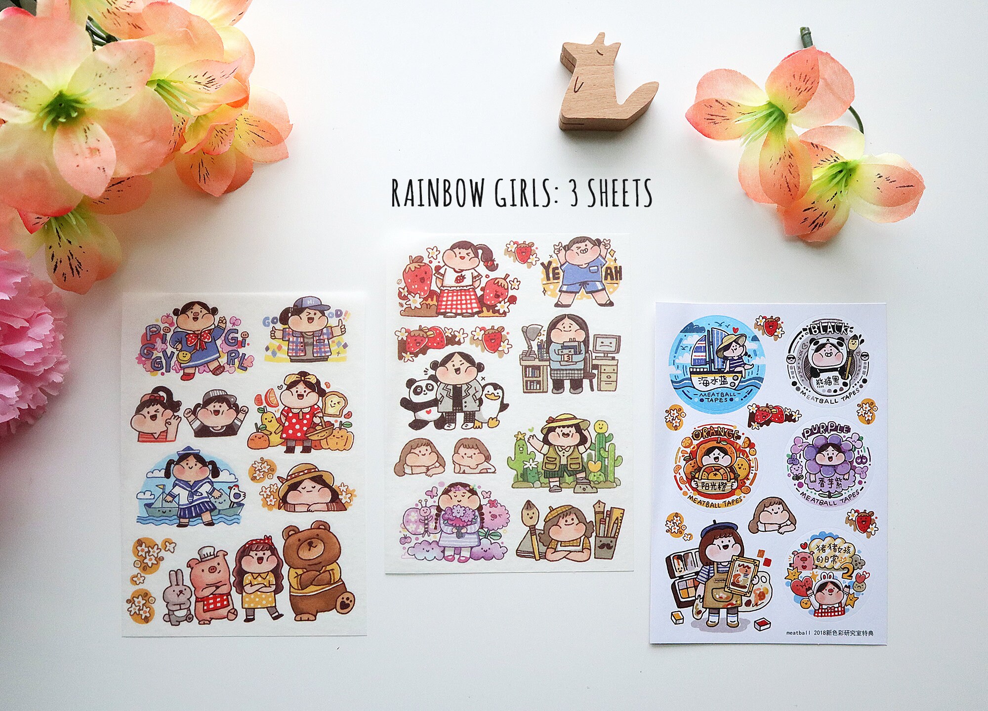 Bullet Journal Kawaii Stickers Planner Animals Meatball Stickers Sheet ...