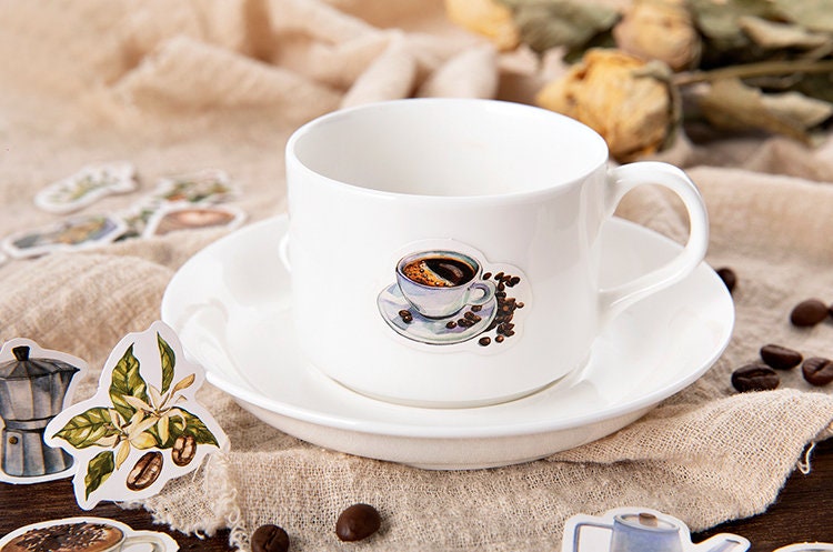 Coffee Stickers Set Cafe Drinks Stickers Pack Latte | Etsy