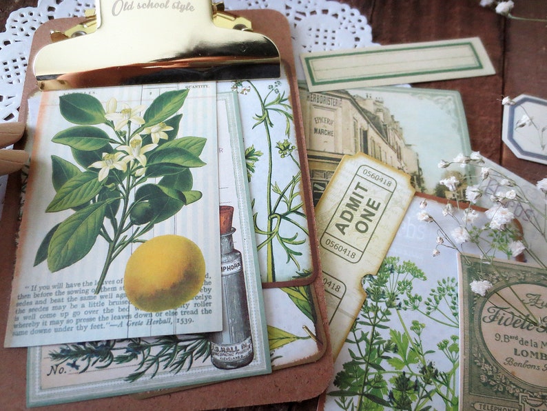 Botanical Tags Stickers Pack Vintage Plants and Herbs | Etsy