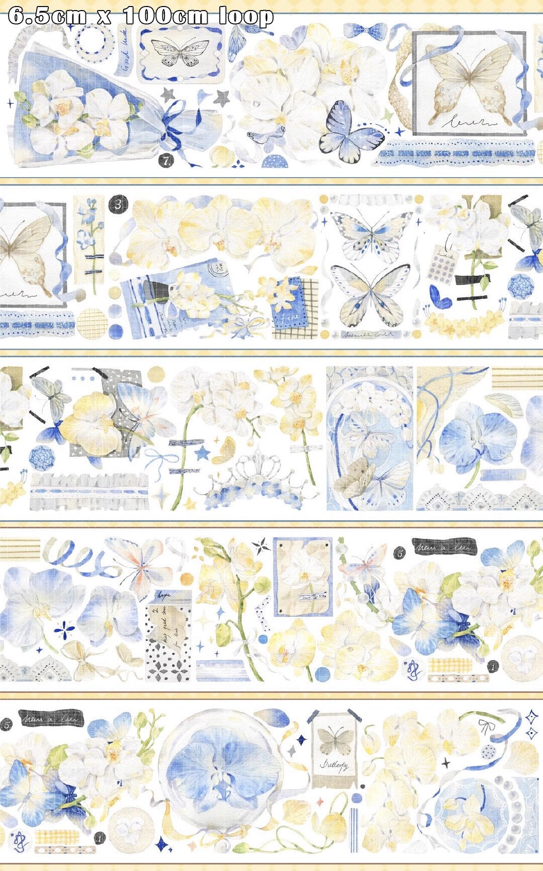 Tape Sample, Butterfly Orchid Masking Tape Sample, Blue Orchid, Flower ...