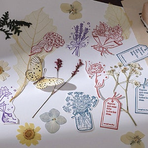 Flower Shop Series Wooden Stamps, Florist, Floral Stamp for Crafting ...