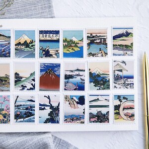 Japanese Woodblock Prints Sticker Set, Ukiyo-e Painting Stamps Stickers ...