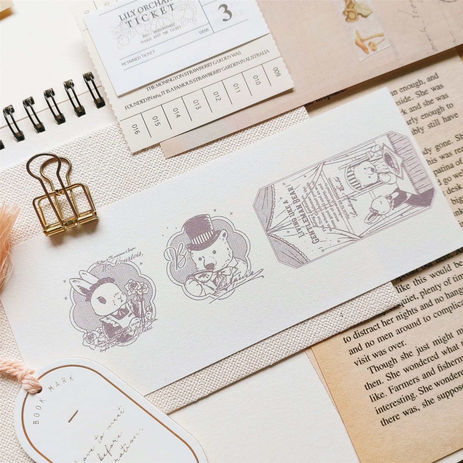 Bear Manor Rubber Stamps Set, Kumayankee Original Design Gentleman Bear ...
