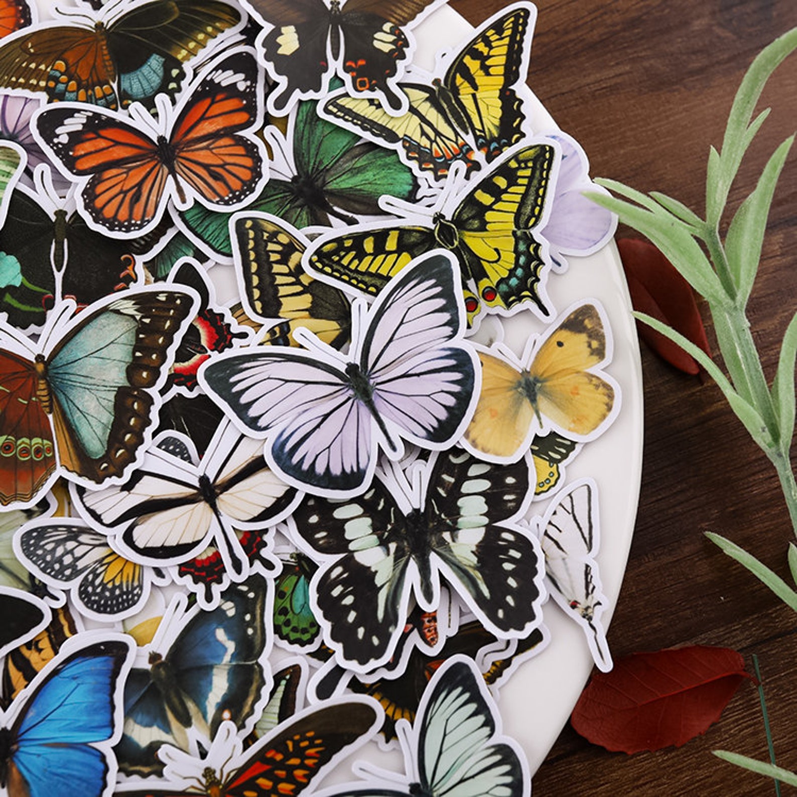 80PCS Vinyl Butterfly Stickers Pack Vintage Journal - Etsy
