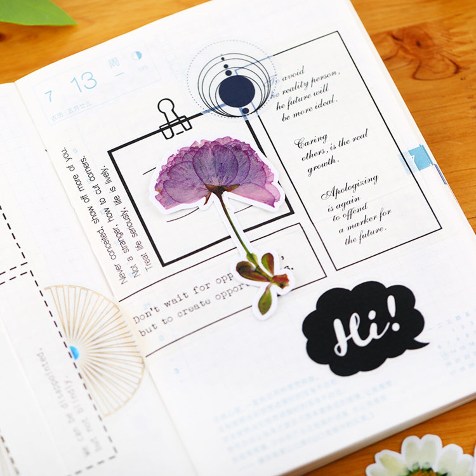Dried Flowers Stickers Pack, Preserved Pressed Flowers Journaling ...