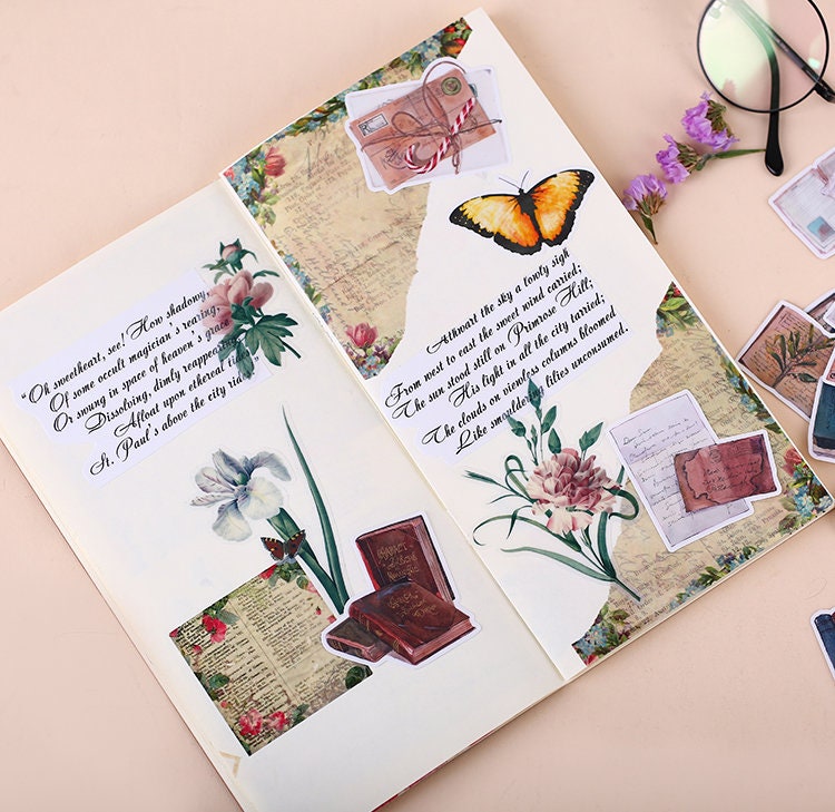 Letters and Poems Sticker Pack Floral Postcard Stickers Set - Etsy