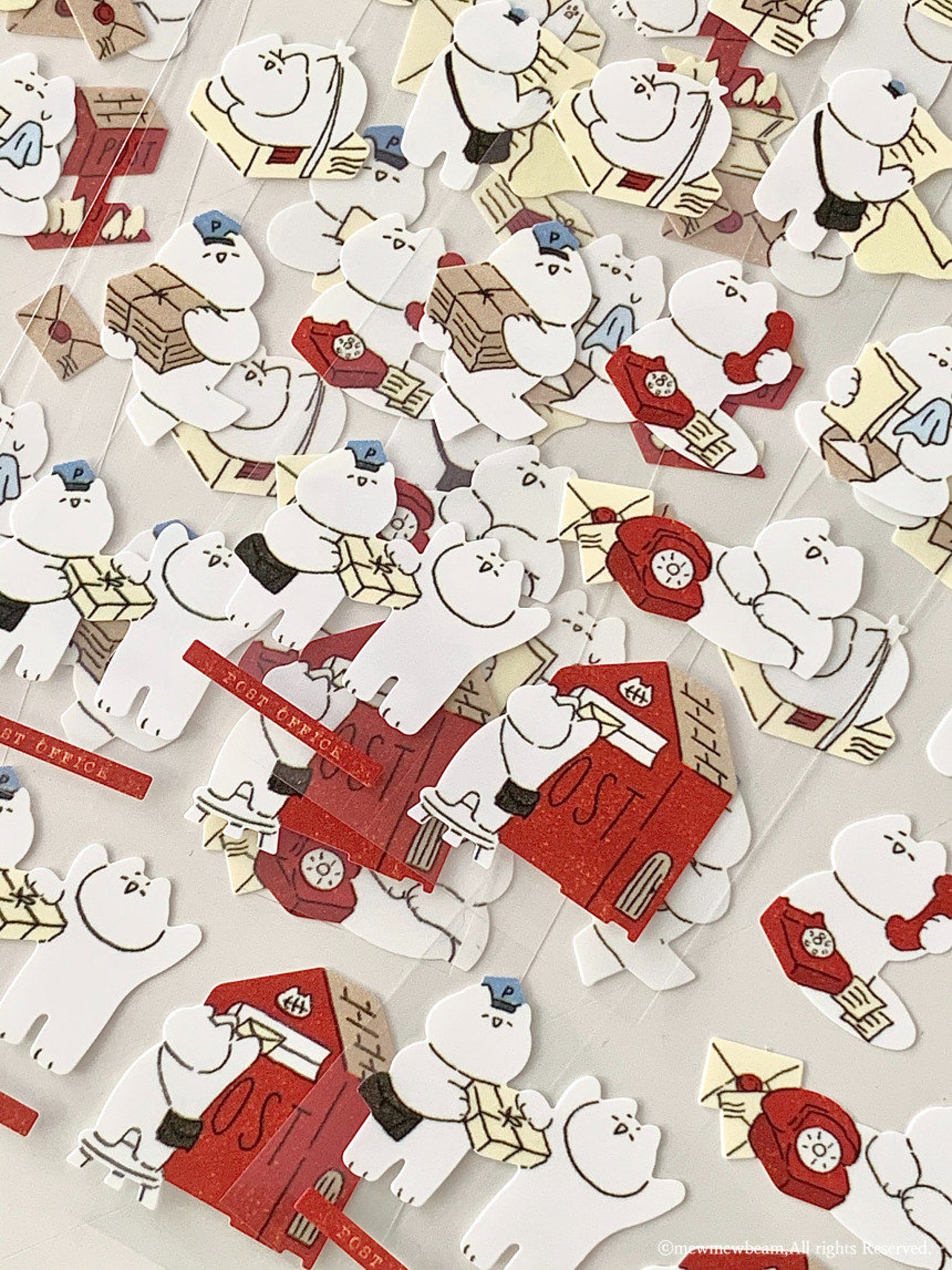 Postman Stickers Sheet, Cat Post Office, Mewmewbeam Kiss-cut Sticker ...