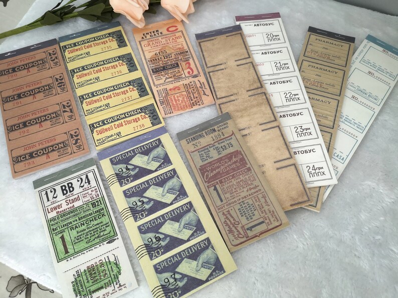 Assorted Vintage Tickets Paper Pad C Vintage Bus Transit | Etsy