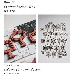 Specimen Display Rubber Stamps Set, LCN Design Studio, Red Rubber ...