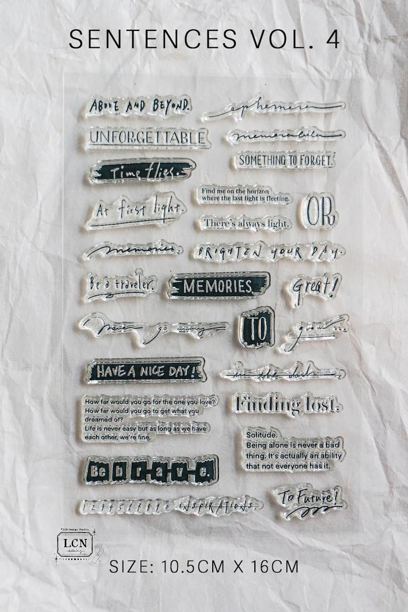 Sentence Acrylic Cling Stamps Set, LCN Design Studio, Words and Poems ...