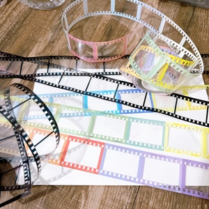 Monochrome Film Strip PET Clear Tape, Black and White Frame, Decorative ...