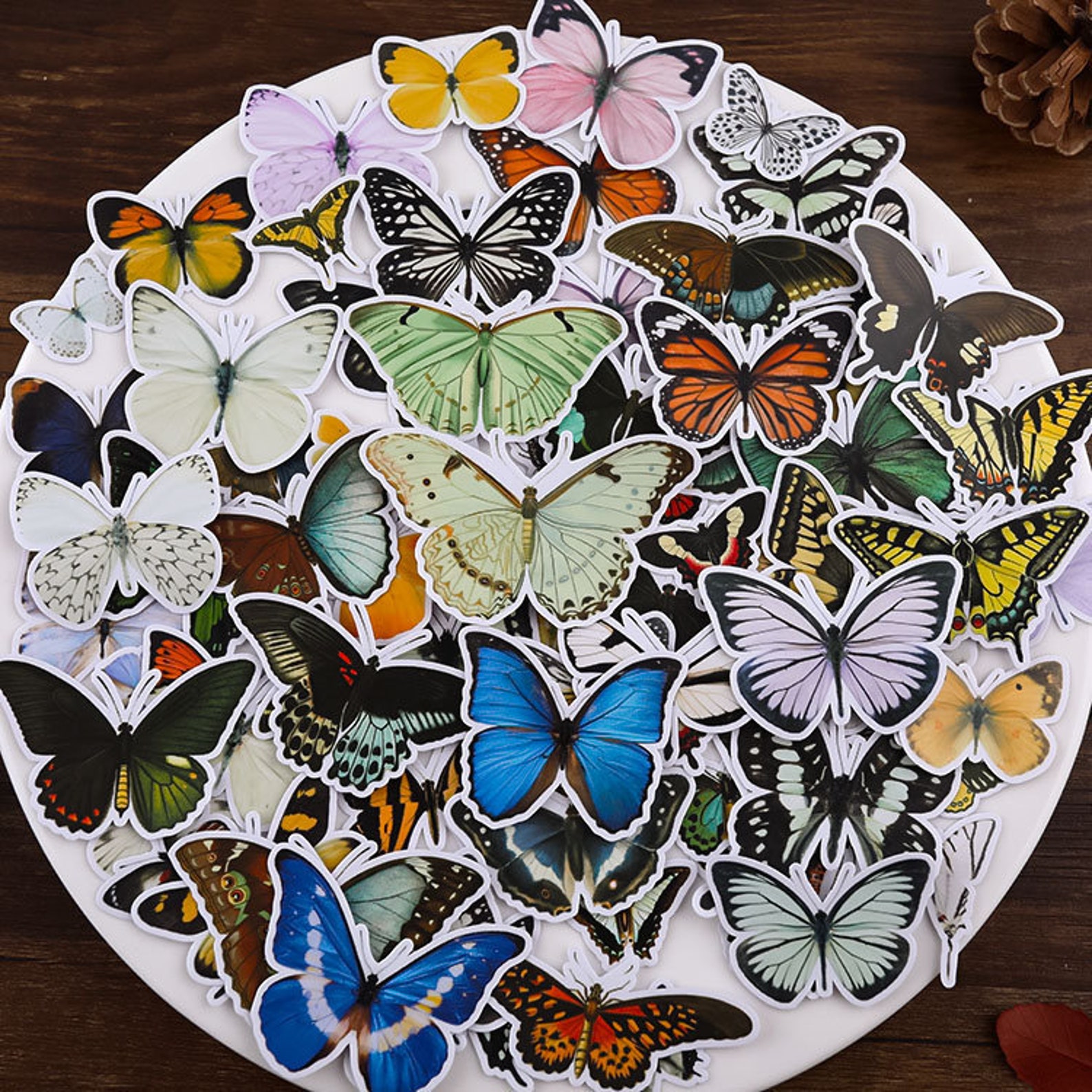 80PCS Vinyl Butterfly Stickers Pack Vintage Journal - Etsy