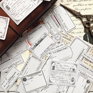 Vintage Labels Stickers Pack, Ephemera, Label Stickers, Scrapbooking ...