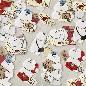 Postman Stickers Sheet, Cat Post Office, Mewmewbeam Kiss-cut Sticker ...