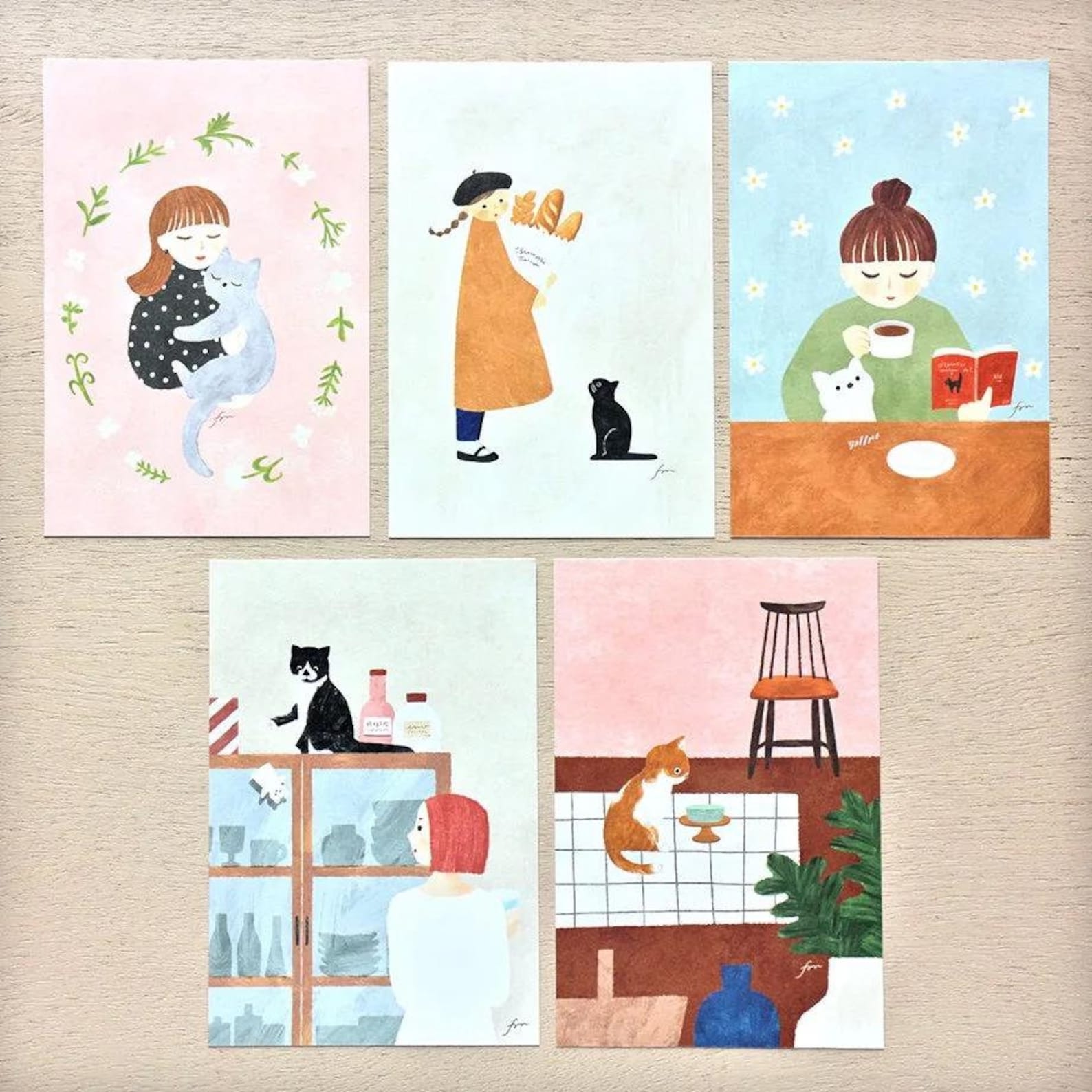 Meow Writing Paper Pad, Cozyca, Midori Asano Illustration Postcards ...