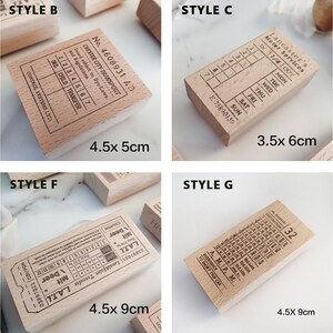 Transit Tickets Wooden Stamps, Vintage Bus Ticket Stubs Rubber Stamps ...