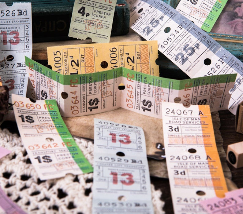 Transit Ticket Stubs Washi Tape Roll Assorted Vintage Bus - Etsy