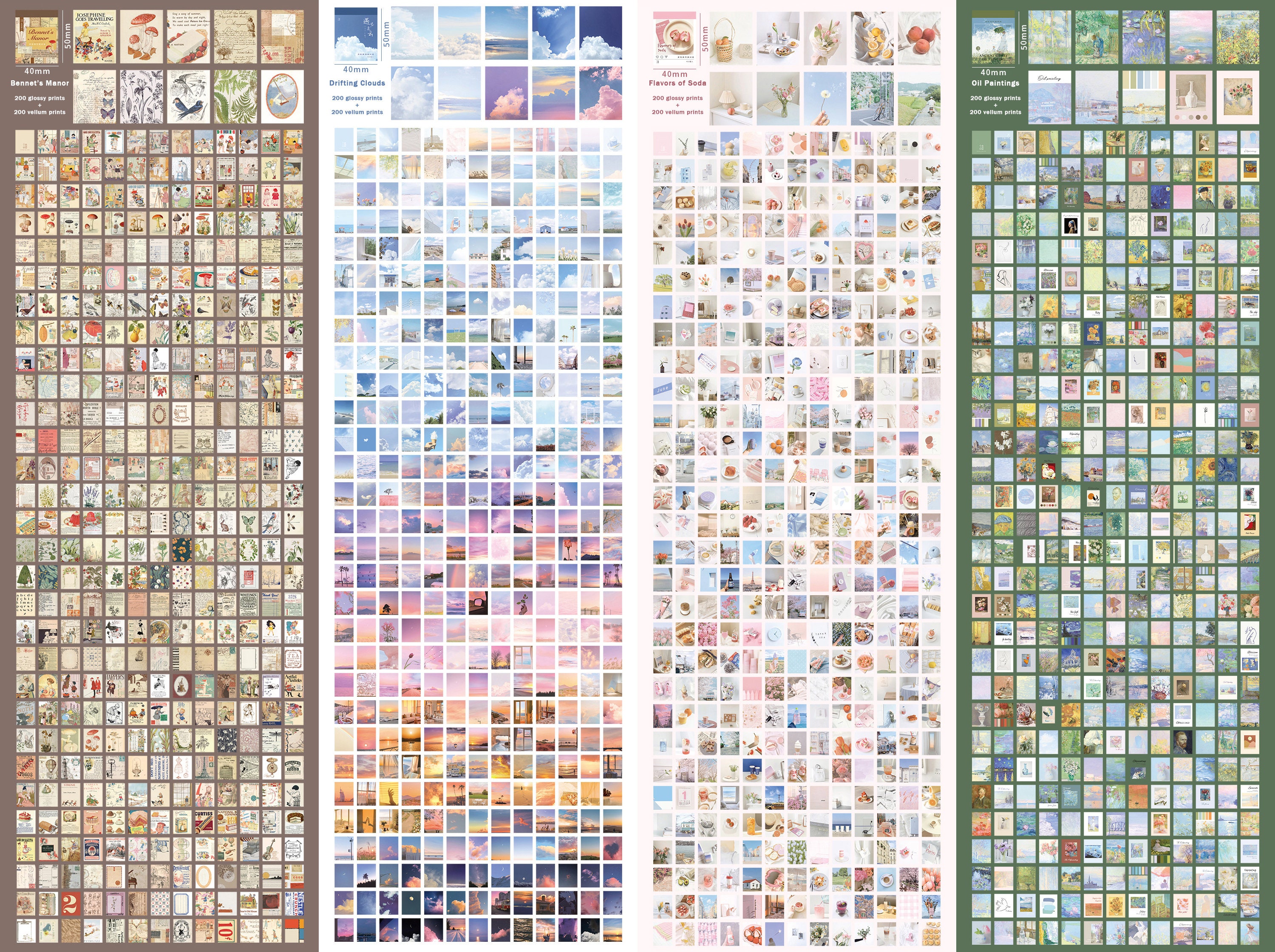 400 Pages Mini Paper Pack Assorted Prints Collage Prints - Etsy