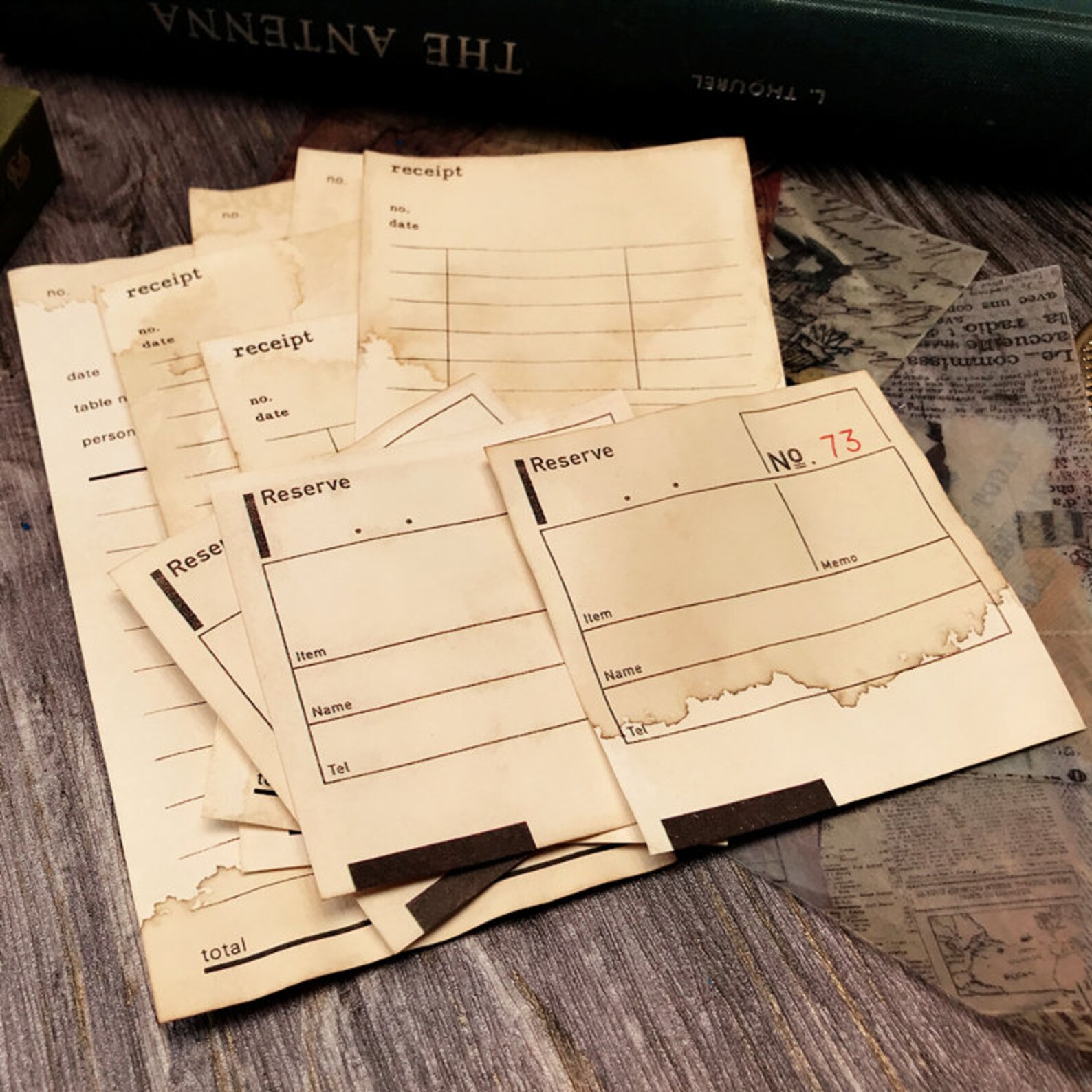 Coffee Stained Receipt Prints Vintage Restaurant Receipt - Etsy