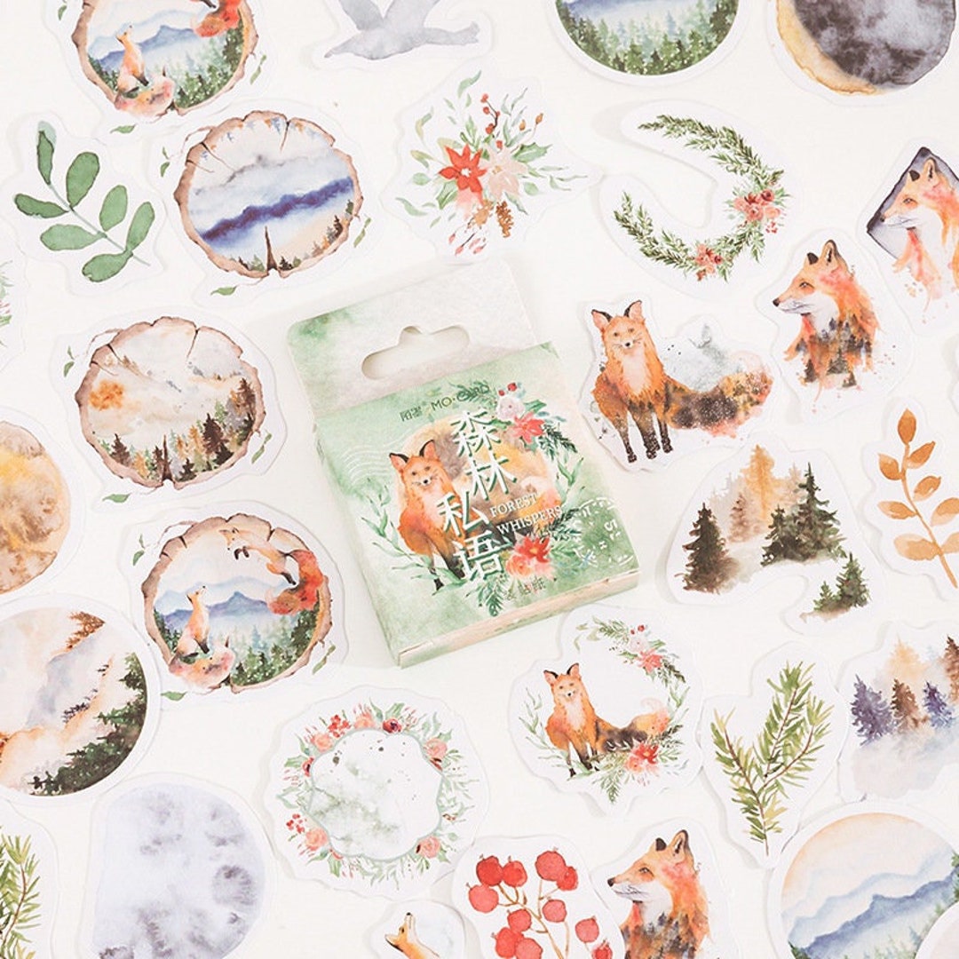 Forest Whispers Sticker Set, Forest Animals Stickers Box Set, Fox ...