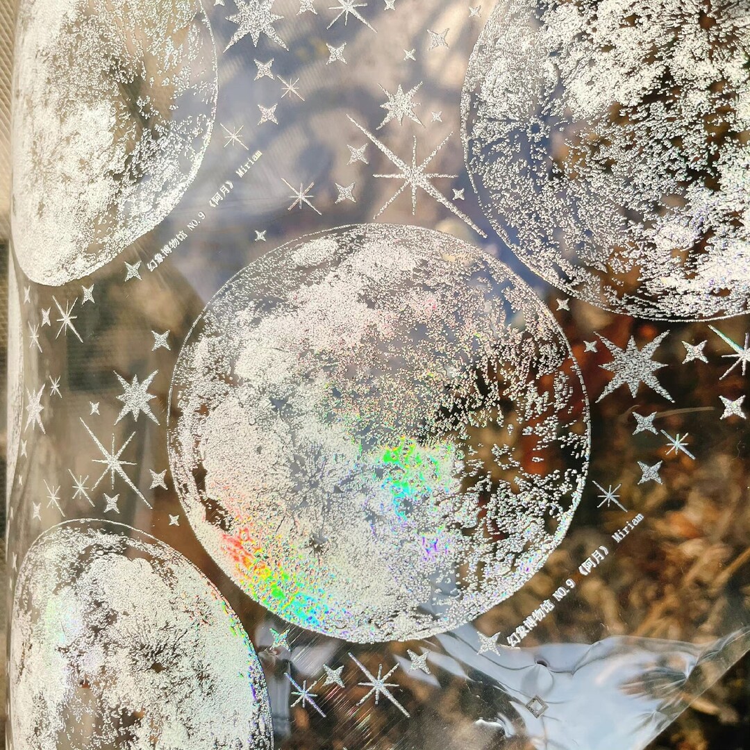 Extra Wide Holographic Moon Face PET Tape, Lunar Phase, Moon ...