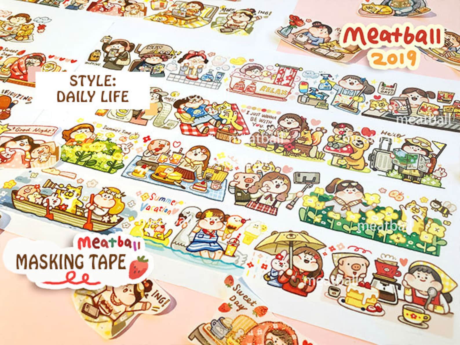 Daily Life Washi Tape Meatball Series Original Girl - Etsy