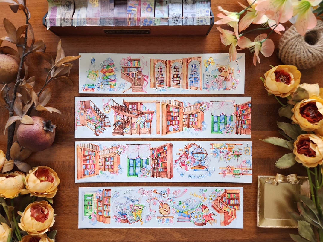 Dream Library Masking Tape, Reading Room, Extra Wide Book Themed ...