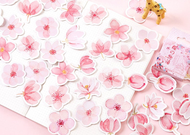 Cherry Blossom Stickers Set Flower Themed Stickers Pack - Etsy