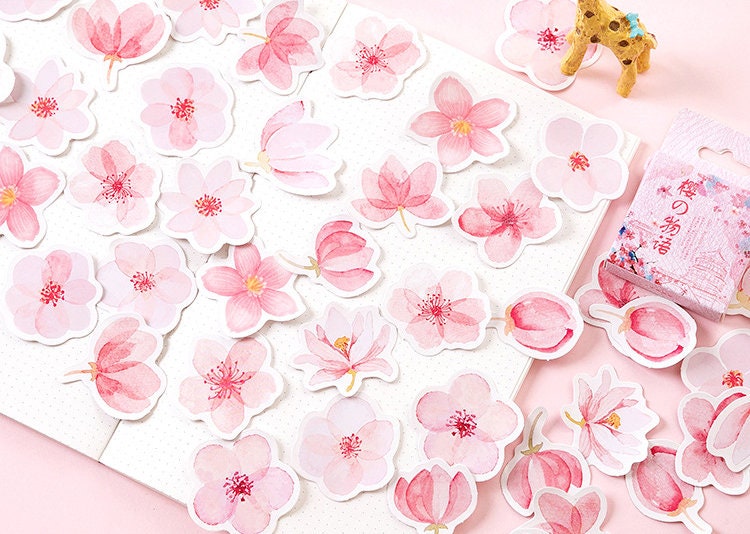 Cherry Blossom Stickers Set Flower Themed Stickers Pack | Etsy