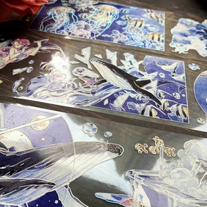Oceans Apart Masking Tape, Extra Wide Sea Creatures Washi and PET Tape ...