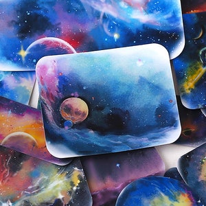 Galaxy Themed Stickers Pack, Space Sticker Set, Nebula, Milky Way ...