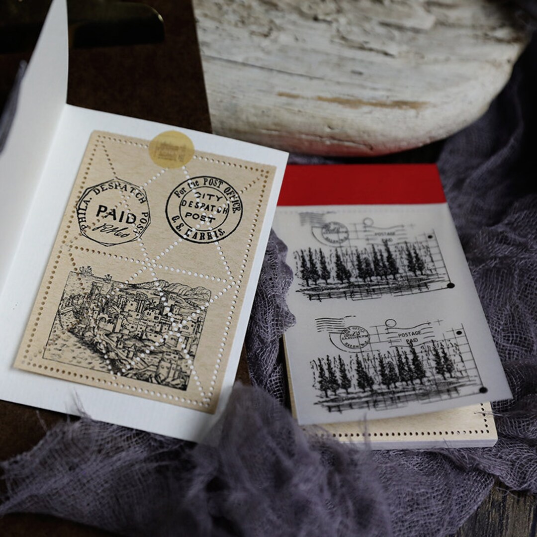 Perforated Stamps Paper Pad, Neutral Tones Stamping Paper, Decorative ...
