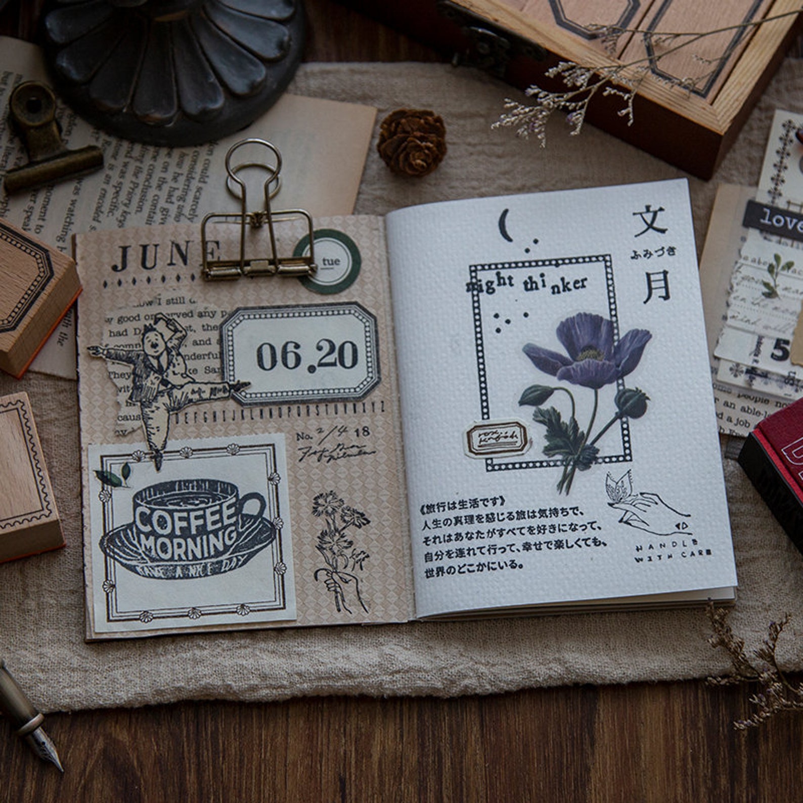 Frame and Label Wooden Stamps, Letterpress Vintage Style Tags Rubber ...