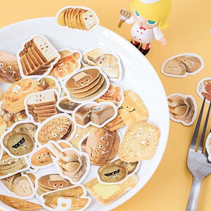 Bread and Toast Box Sticker Set, Bakery Foods Illustration Planner ...
