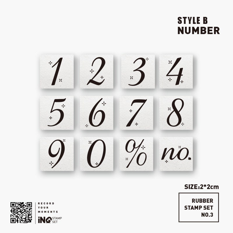 Numbers Wooden Rubber Stamps Set, Number and Symbol Rubber Stamps for ...