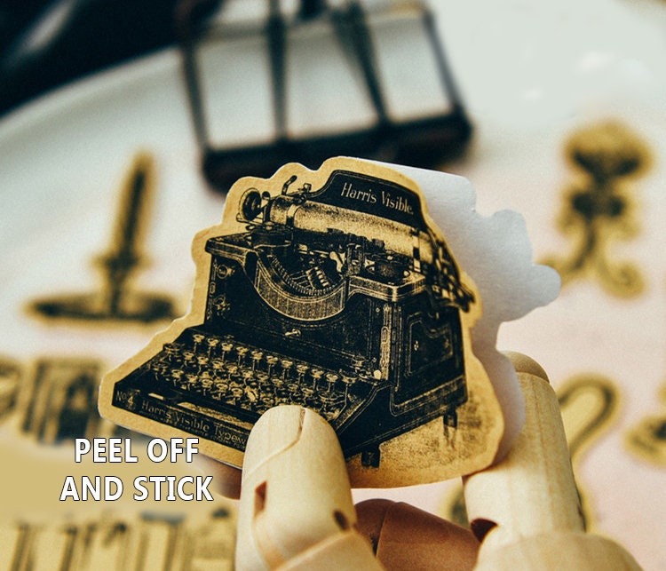 Vintage Objects Illustration Kraft Stickers Pack Monochrome - Etsy