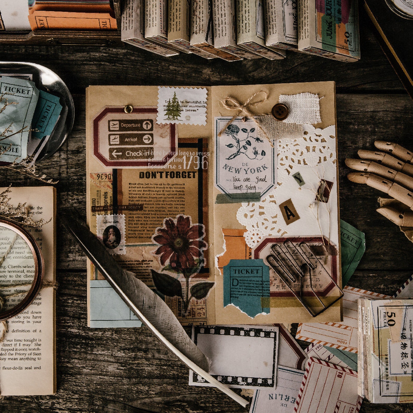 Vintage Paper Labels Set Stamps Tag Postcard Film Reels - Etsy