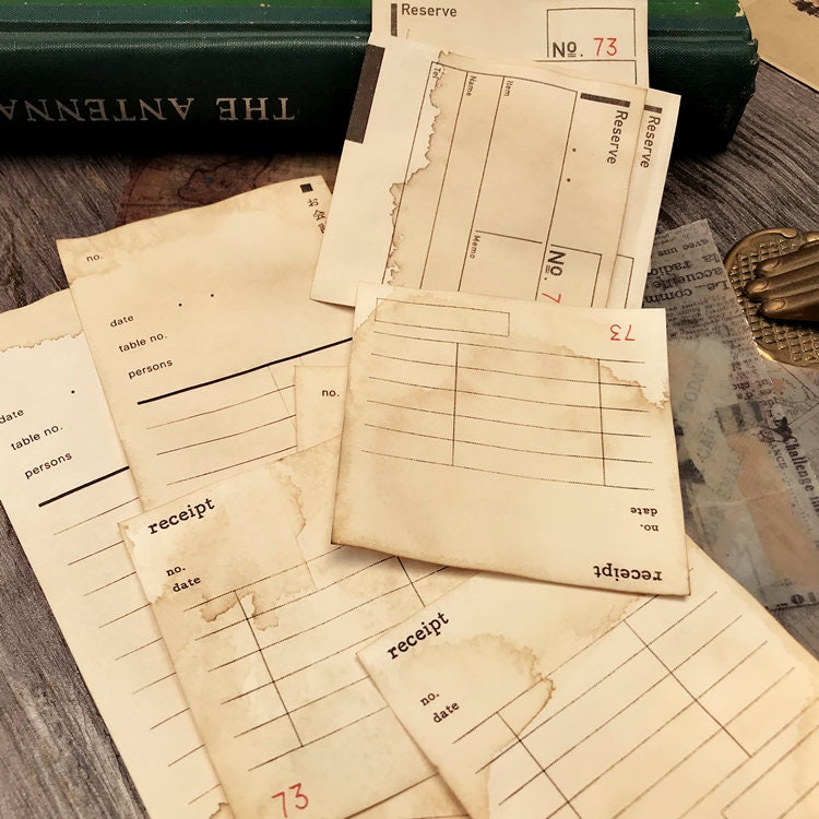 Coffee Stained Receipt Prints Vintage Restaurant Receipt - Etsy