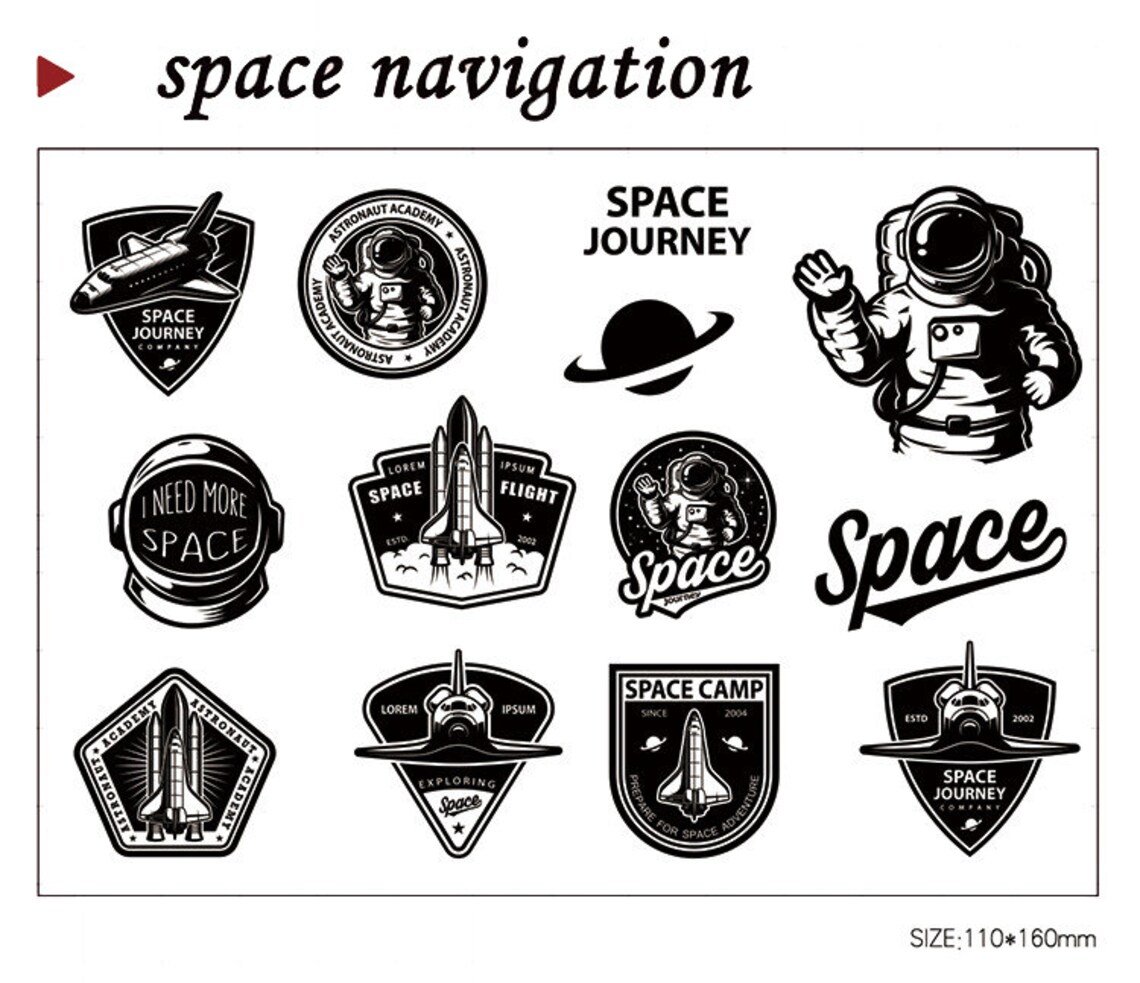 Space Themed Stamp Set Moon Phases Space Exploration Stamps - Etsy