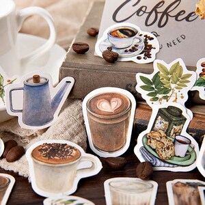 Coffee Stickers Set, Cafe Drinks Stickers Pack, Latte, Cappuccino, Tea ...