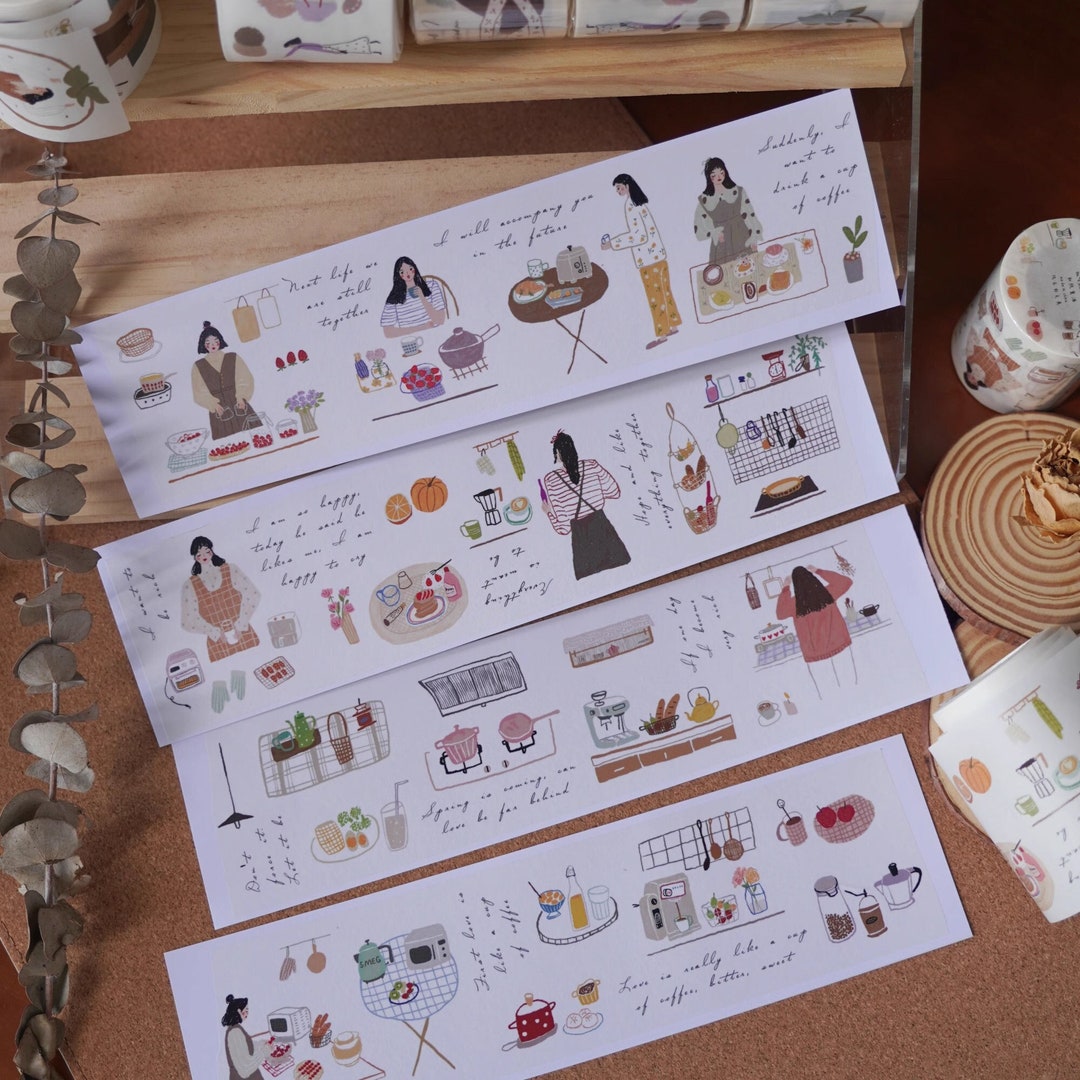 Wanle Studio Kitchen Diaries PET Tape, Extra Wide Daily Life Themed ...