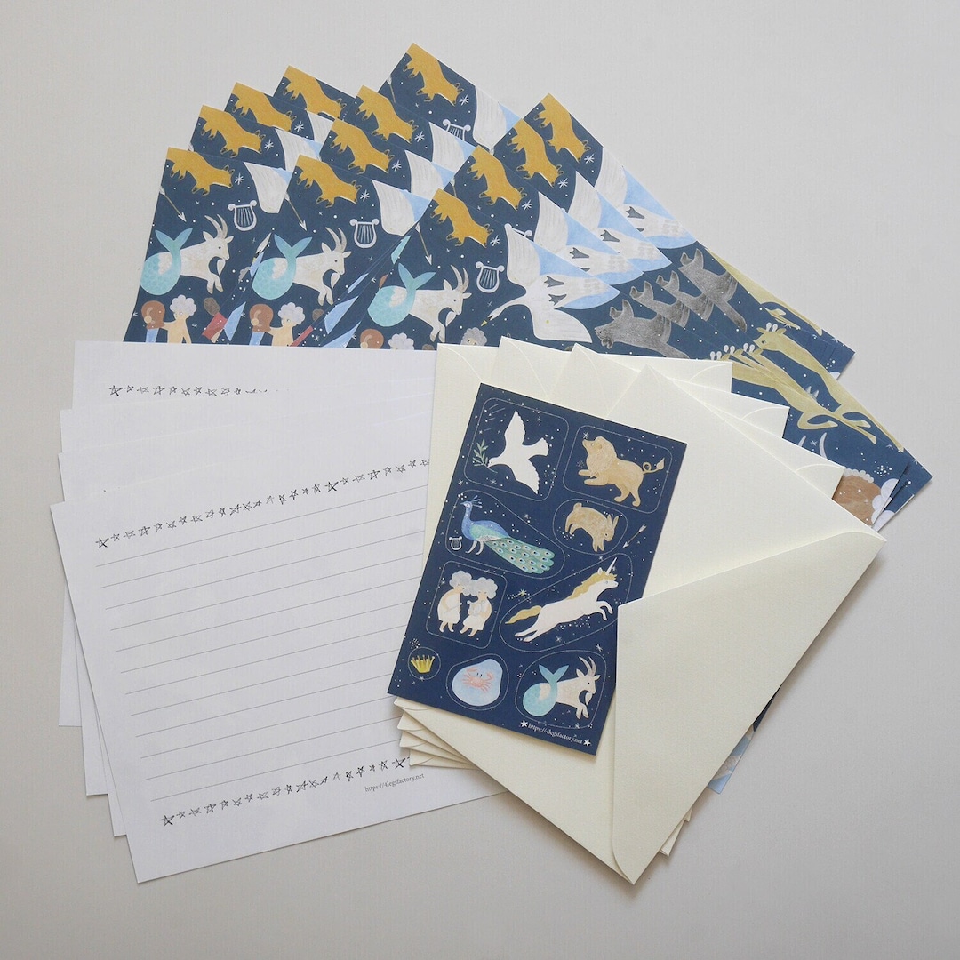 Constellations Letter Paper and Envelope Set, Horoscope, 4legs ...
