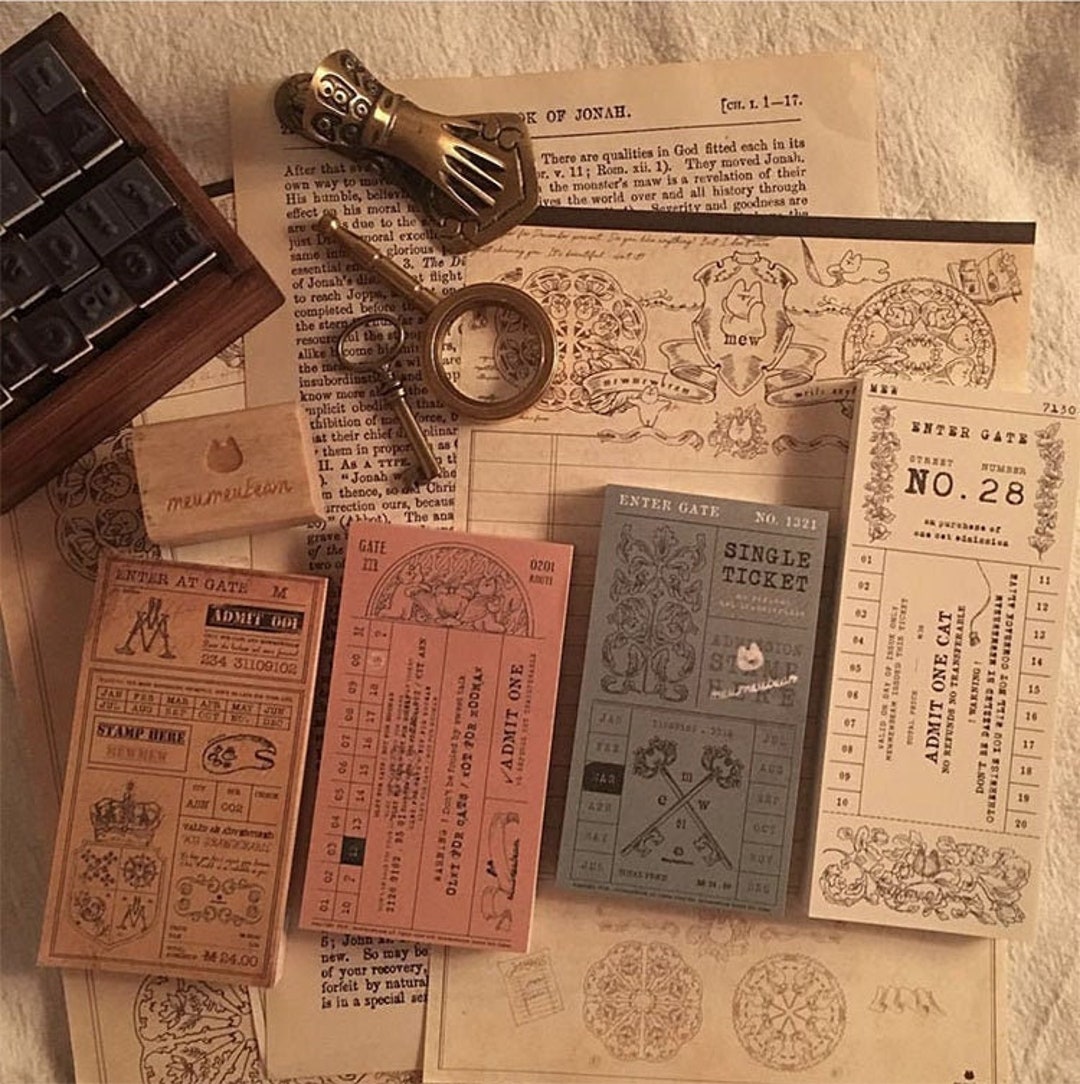 Mewmewbeam Vintage Tickets Paper Pad, Vintage Cat Transit Tickets ...