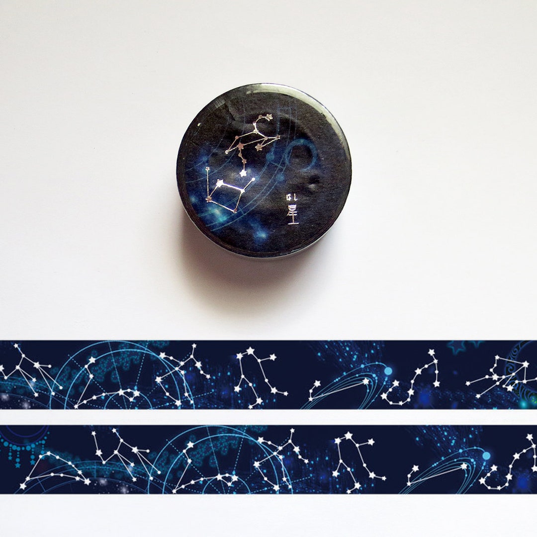 Stars Washi Tape, Silver Foil Constellation Themed Masking Tape for ...
