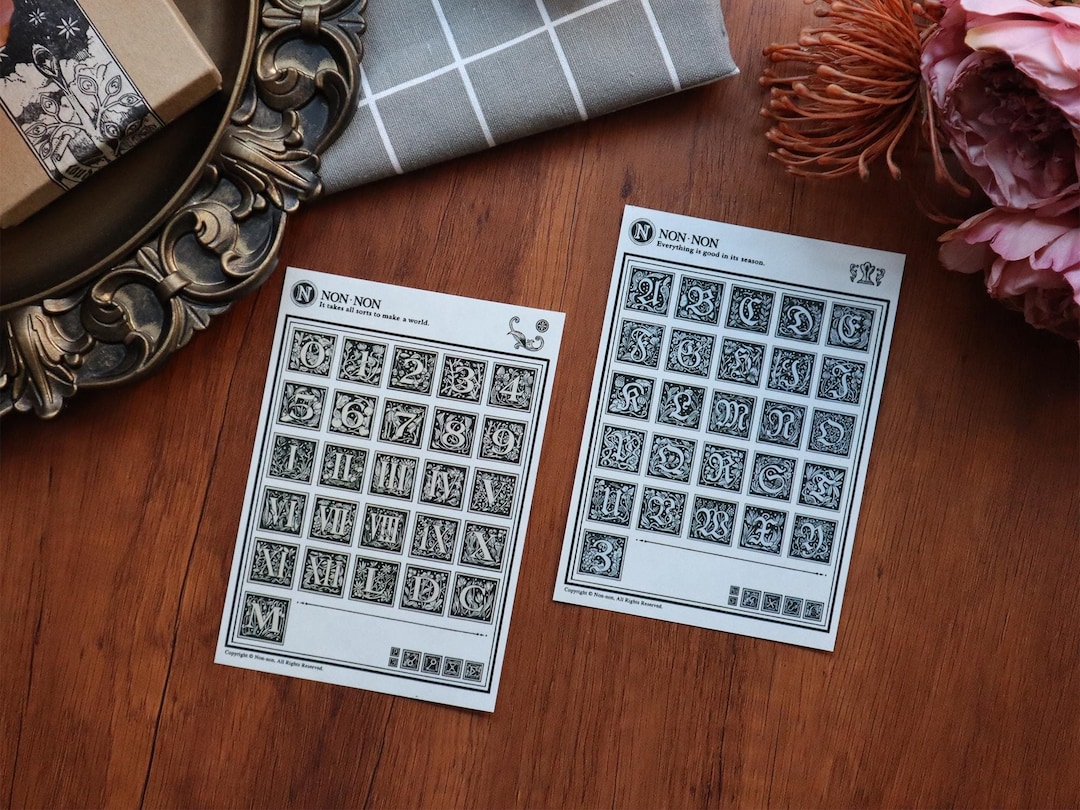 Origin of Language Washi Stickers Set, Non-non Original Design, Numbers ...