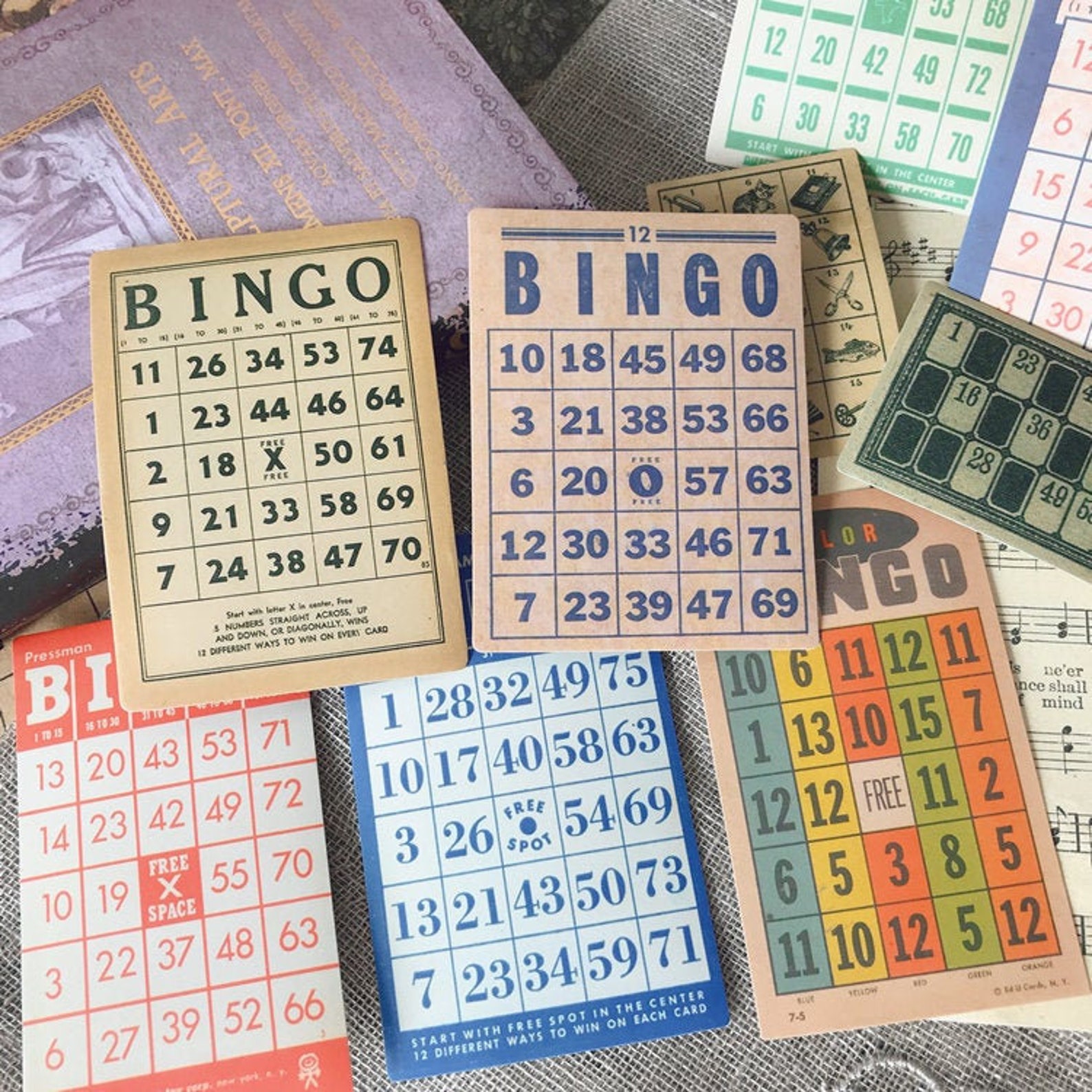 Bingo Cards Stickers Pack Stickers for Junk Journal Vintage - Etsy