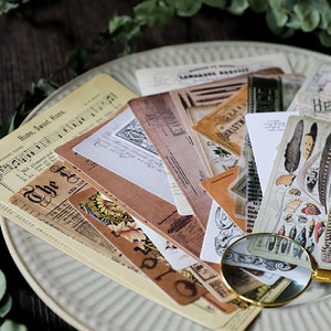 50pcs Vintage Journaling Stickers Stickers Pack, Ephemera, Junk 