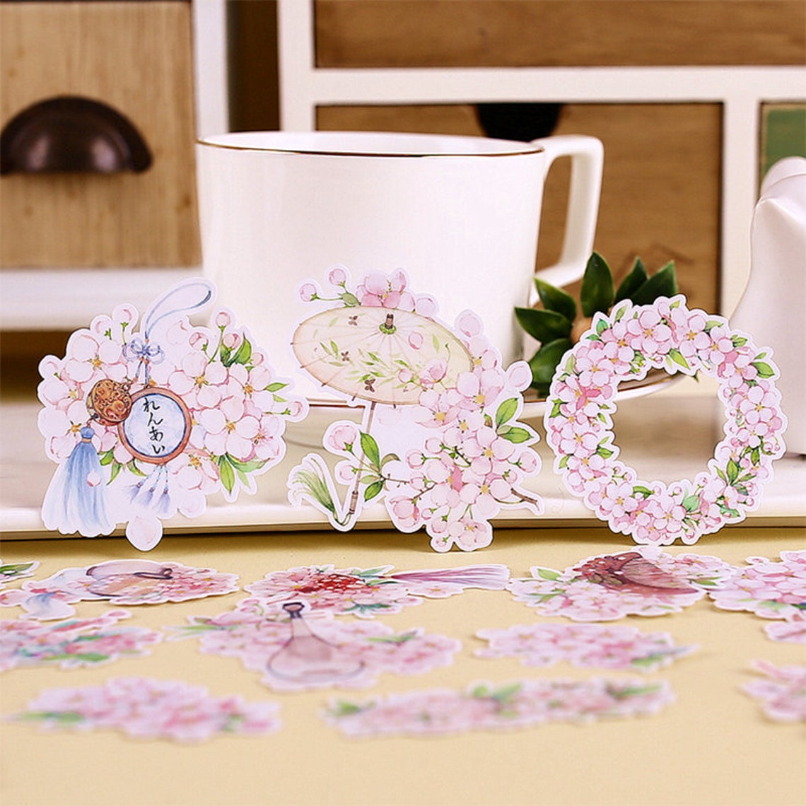 Cherry Blossom Stickers Pack, Flowers Sticker Pack, Floral Journaling ...